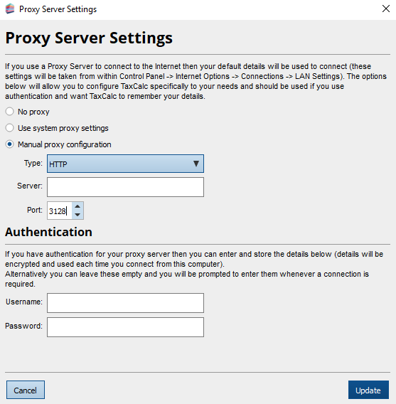 How do I add Proxy Server settings to TaxCalc? - Knowledge Base - TaxCalc